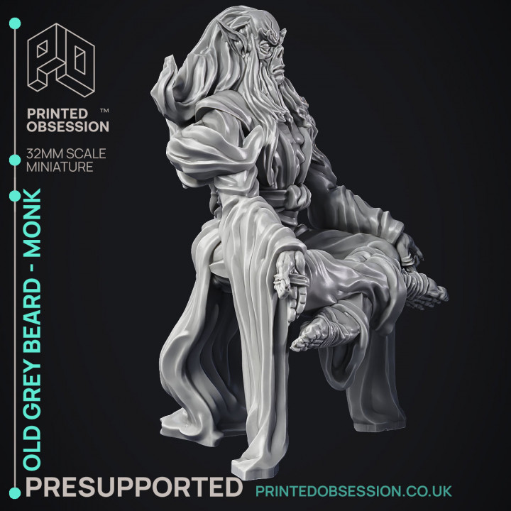 3D Printable Old Grey Beard - Gyth - PRE SUPPORTED - D&D 32mm by ...