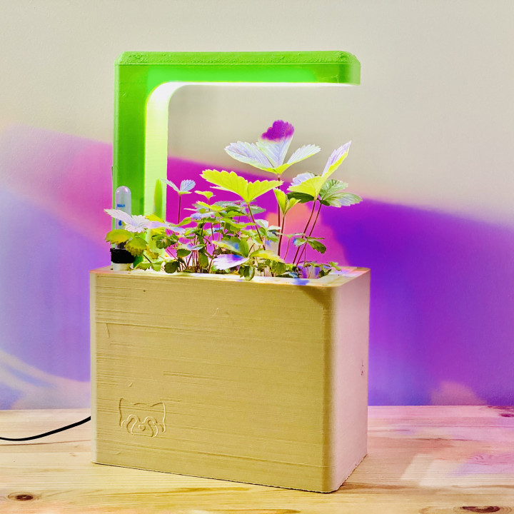 3D Printable Smart Self-watering Pot with Grow Light (2 Pots) by Lazy Bear