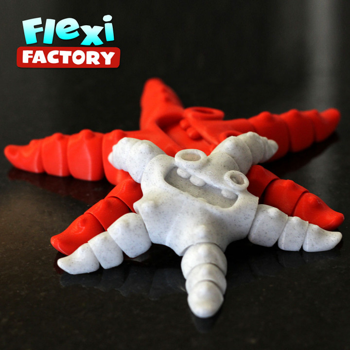 3D Printable CUTE FLEXI PRINT-IN-PLACE Starfish Prusa and Bambu painted ...