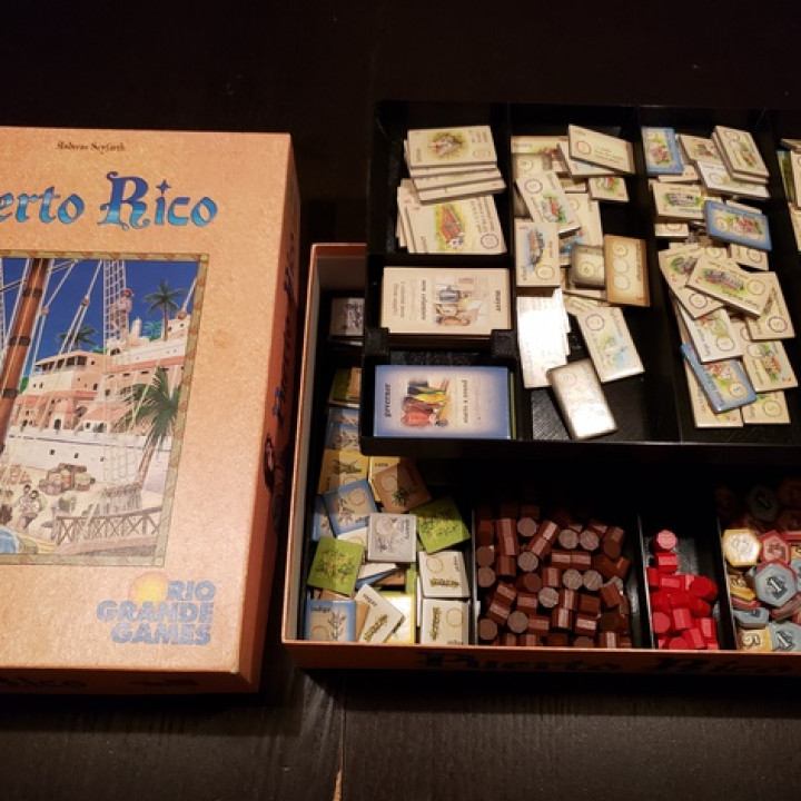 3D Printable Puerto Rico board game insert and organizer by Daniel Beaver