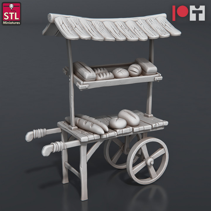 3D Printable Bakery Cart by STL Miniatures