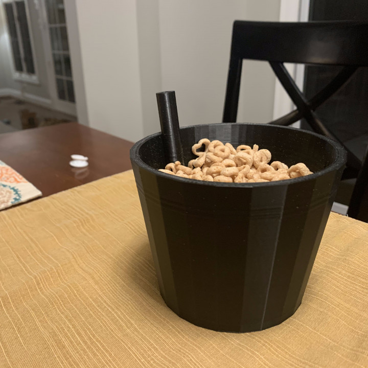 3D Printable Bowl with Internal Straw (read description) by Aaron Rodgers