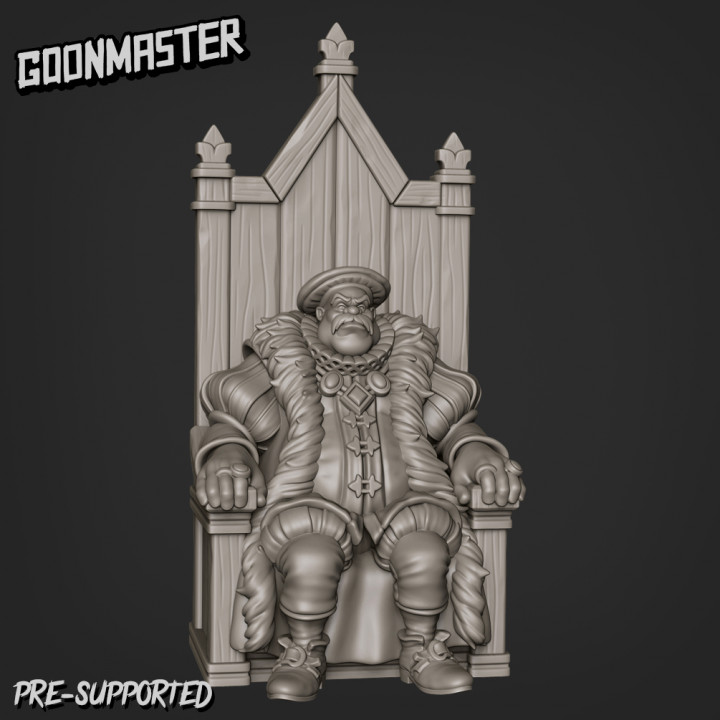 3D Printable Human Baron Seated by Goon Master
