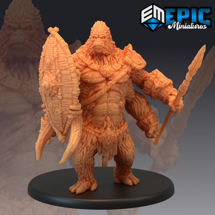 3D Printable Four Armed Gorilla Tribe Warrior / Ape Monster Kong / Classic Forest Encounter by ...