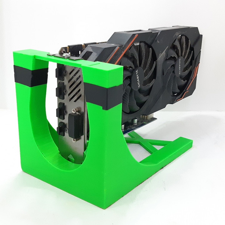 3D Printable Heavy Duty GPU Mount For Cryptocurrency Mining by Mike S