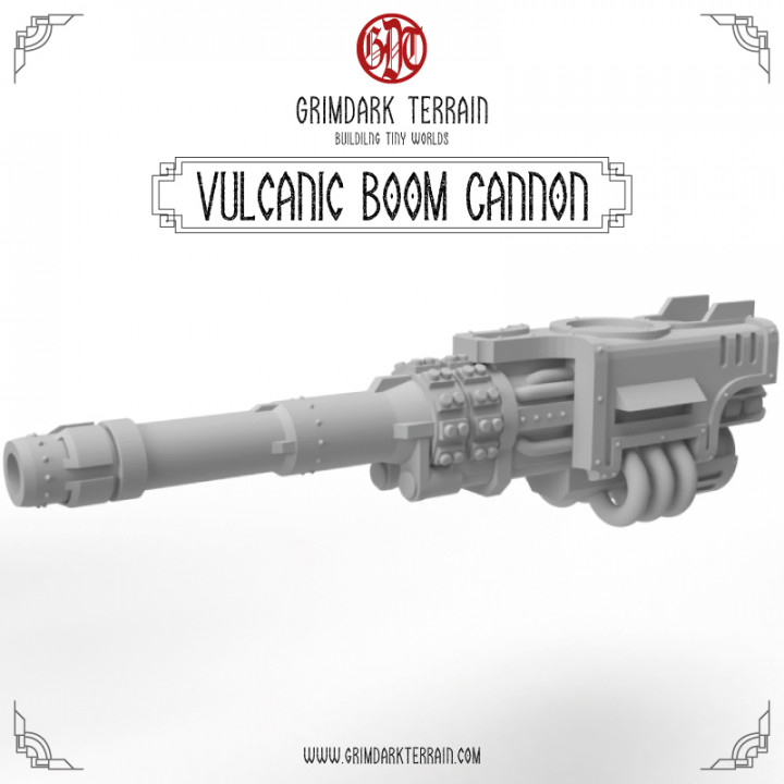3D Printable Reaver Vulcanic Boom Cannon by GrimDark Terrain by Rudolf