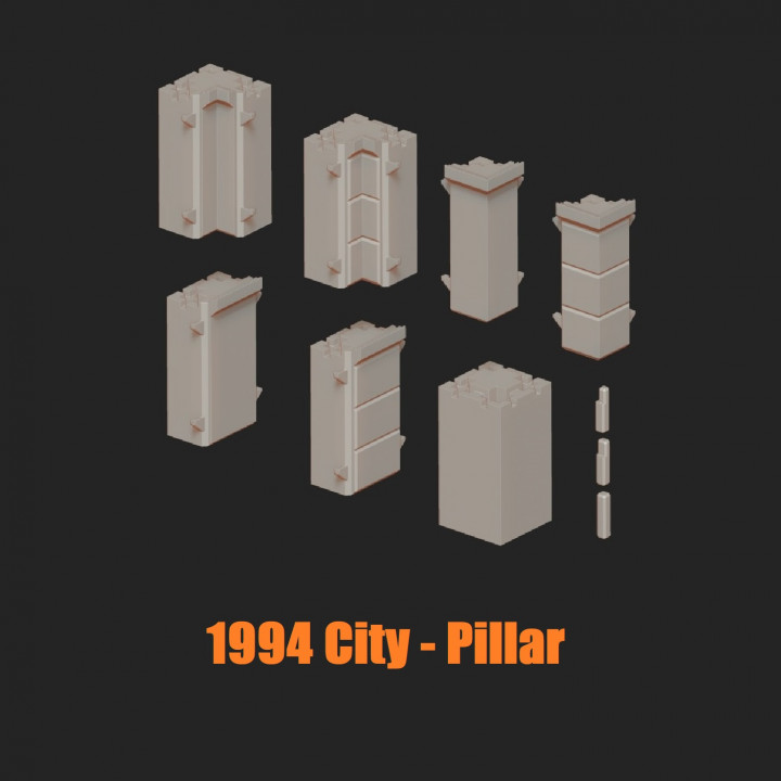 3D Printable 1994 City - Building frame kit by VeryCell