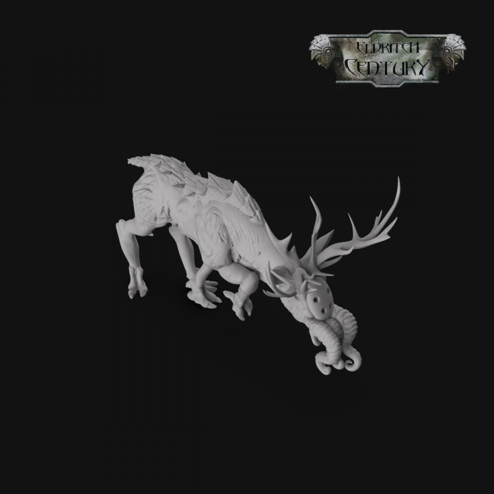 3D Printable Eldritch Century - Monster - Hellstag and horrid deer by ...