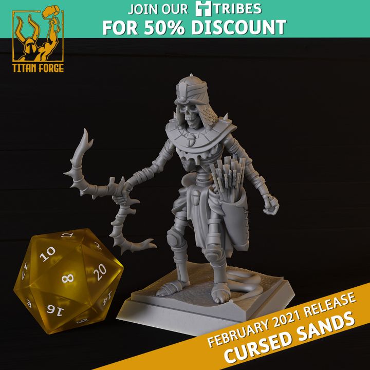 3D Printable Cursed Sands Ancestral Skeletons by Titan Forge Miniatures