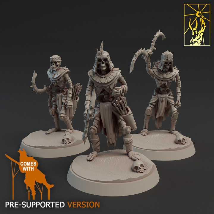 3D Printable Cursed Sands Ancestral Skeletons by Titan Forge Miniatures