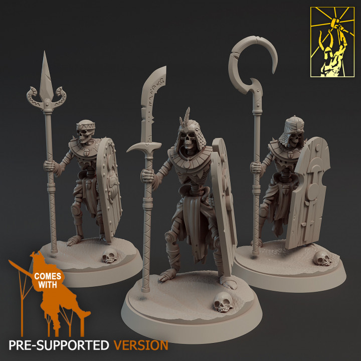 3D Printable Cursed Sands Ancestral Skeletons by Titan Forge Miniatures