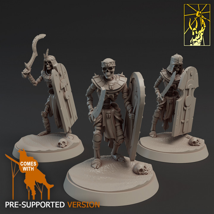 3D Printable Cursed Sands Ancestral Skeletons by Titan Forge Miniatures