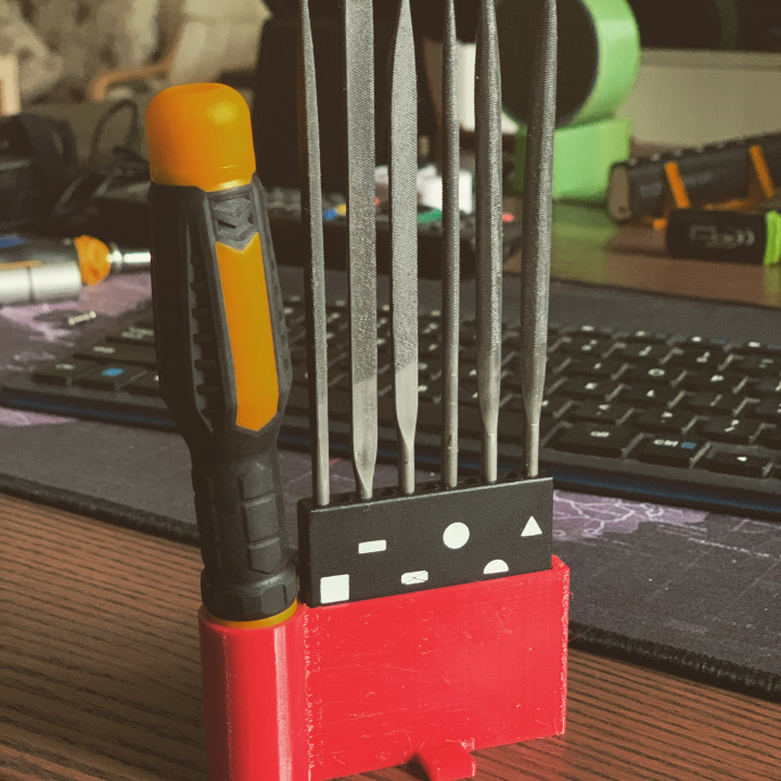 3D Printable Precision Filing Station (3mm shank) by Said