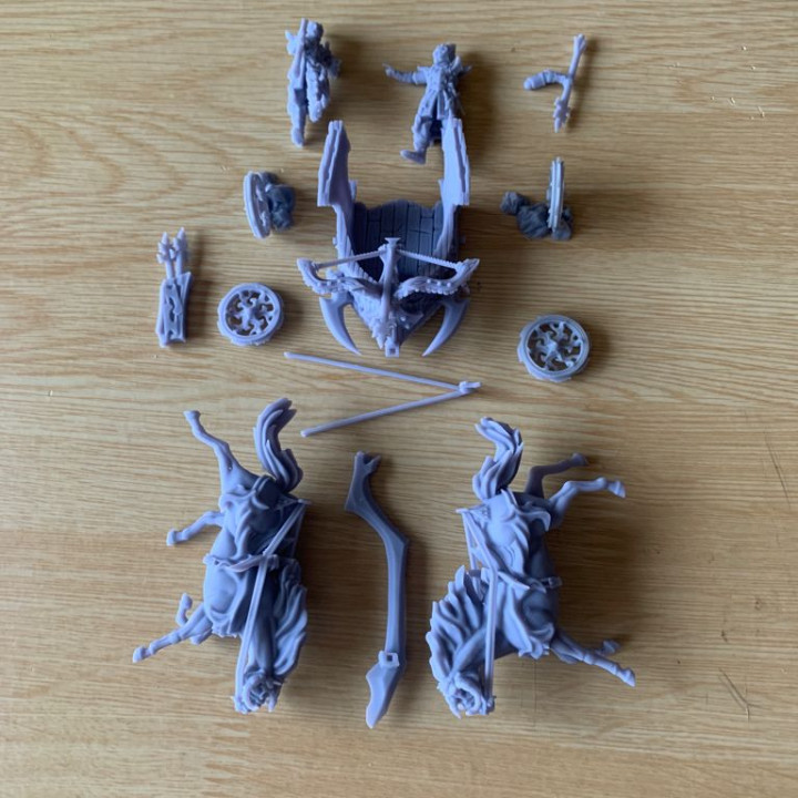 3D Printable Hunting chariot by Dragon's Lake Miniaturas