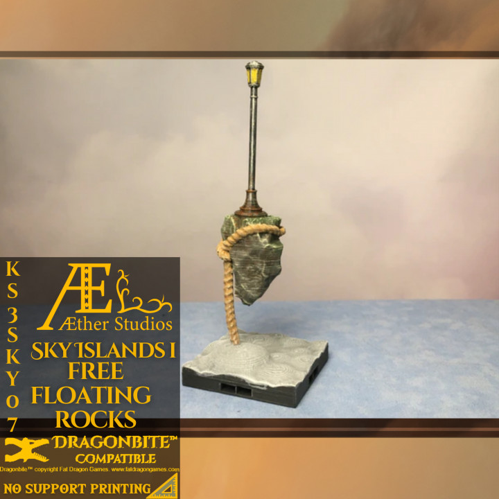 3D Printable KS3SKY07 - Floating Rocks by Aether Studios
