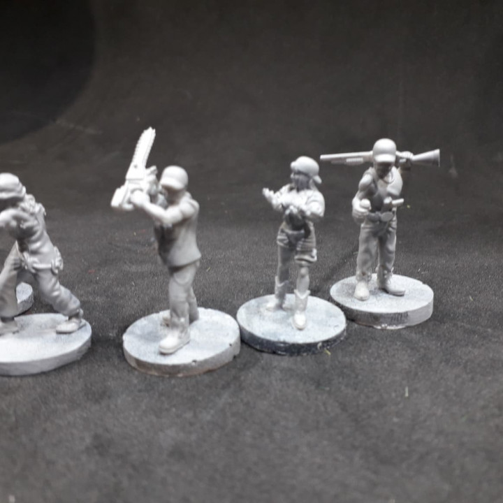3D Printable Zombie survivors Redneck gang by BattleCat Miniatures