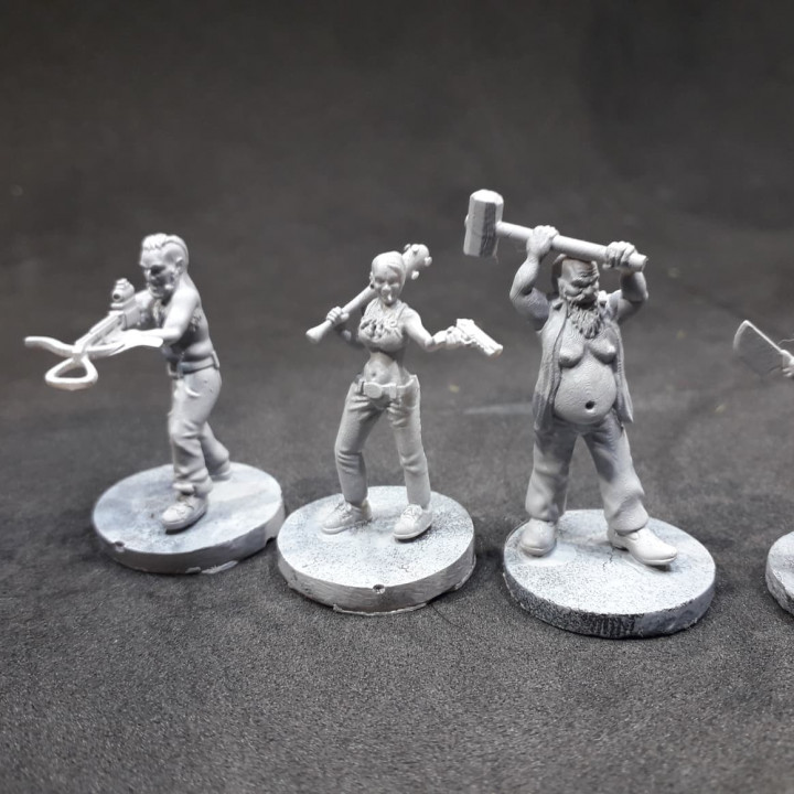 3D Printable Zombie survivors Redneck gang by BattleCat Miniatures