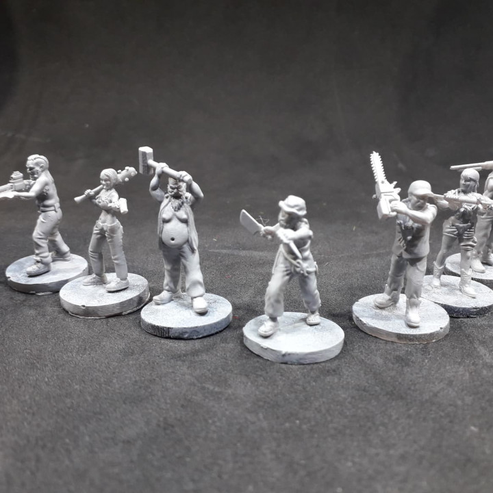 3D Printable Zombie survivors Redneck gang by BattleCat Miniatures
