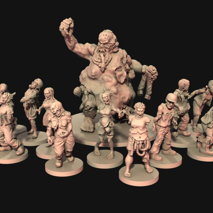 3D Printable Zombie Apocalypse Redneck zombies by BattleCat Miniatures