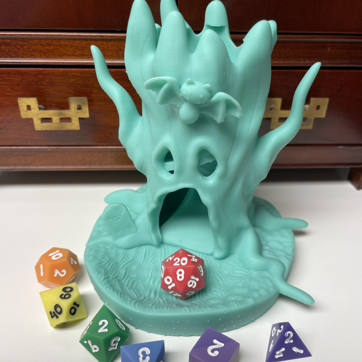3D Printable Spooky Tree Dice Tower by Kyle and Paige