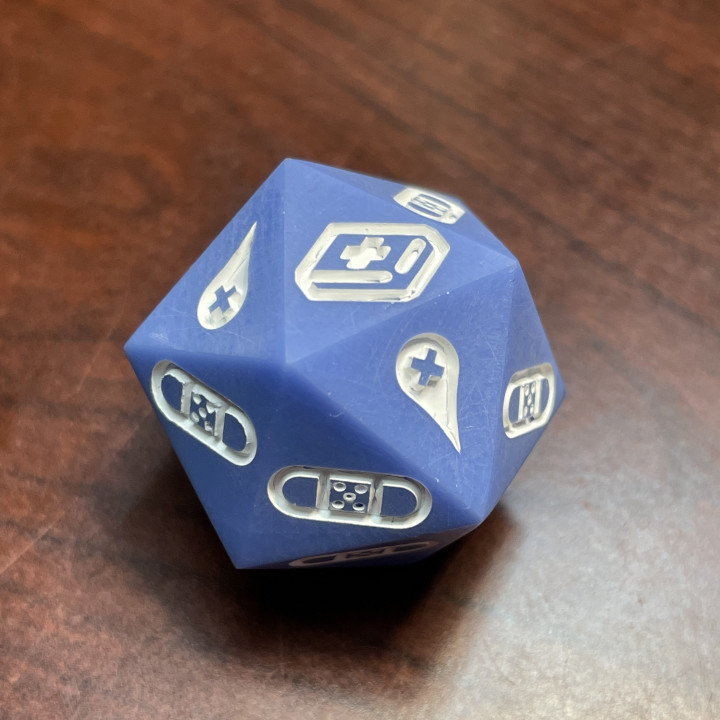 3D Printable Death Save D20 by Kyle and Paige