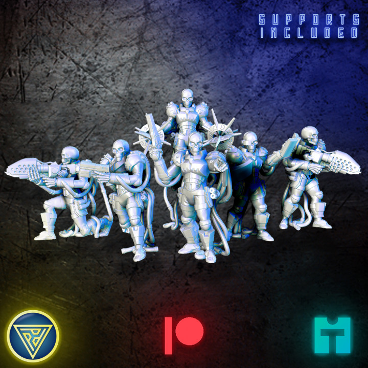 3D Printable Skeleton Commandos Set by Print Paint Play