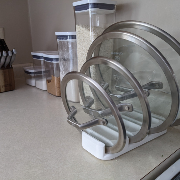 3D Printable Calphalon Lid Organizer by Colin