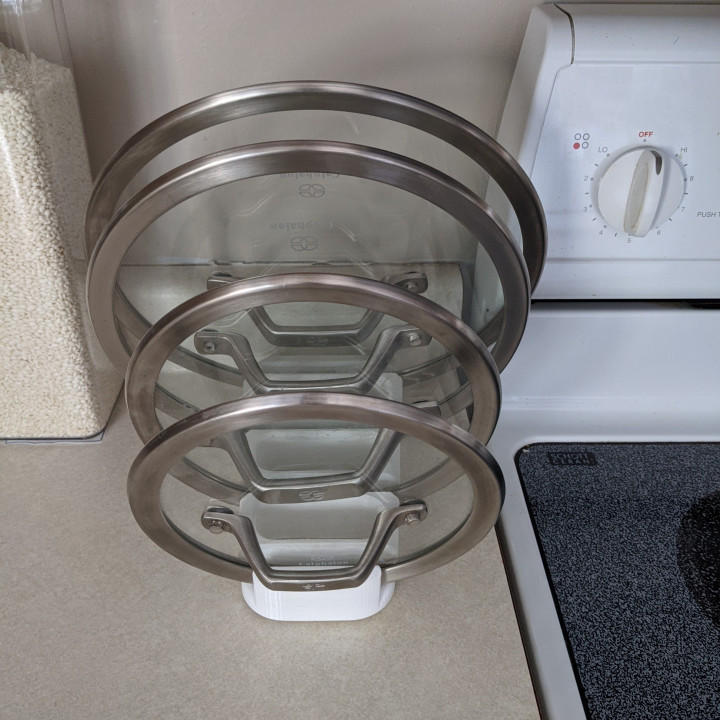 3D Printable Calphalon Lid Organizer by Colin