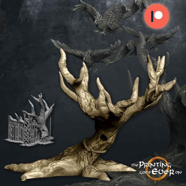 3D Printable Sinister Tree with Raven Spies - Presupported by The ...