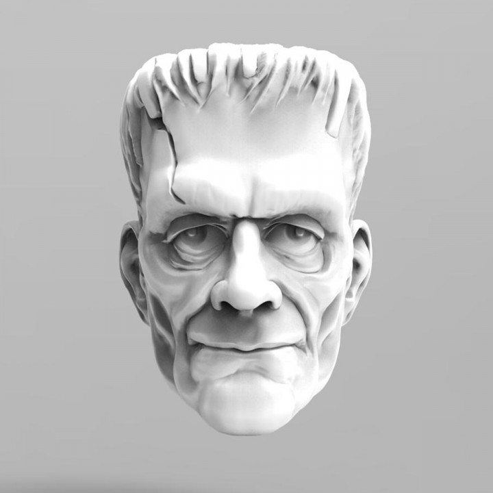 3D Printable Frankenstein Monster Head by Petr Puppeteer