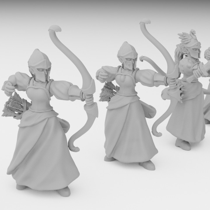 3D Printable Elven Archer Miniatures (28mm, modular) by Juhász Gergely