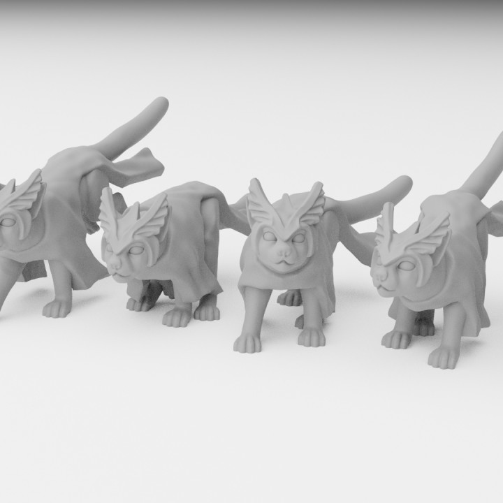 3D Printable Battle Cat Miniatures (28mm) by Juhász Gergely