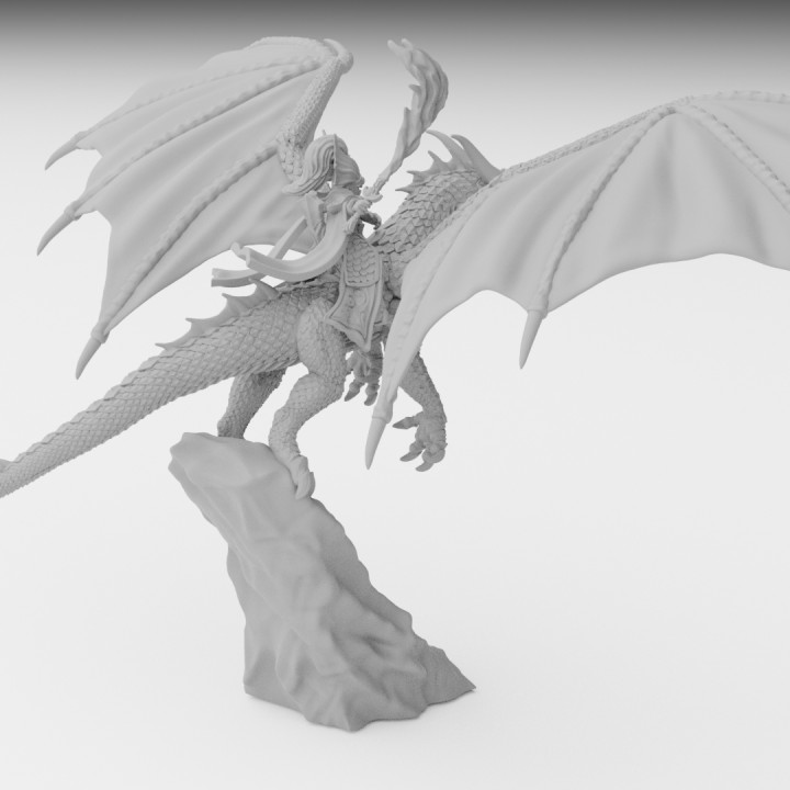 3D Printable The Elven Dragon King Miniature (28mm) by Juhász Gergely