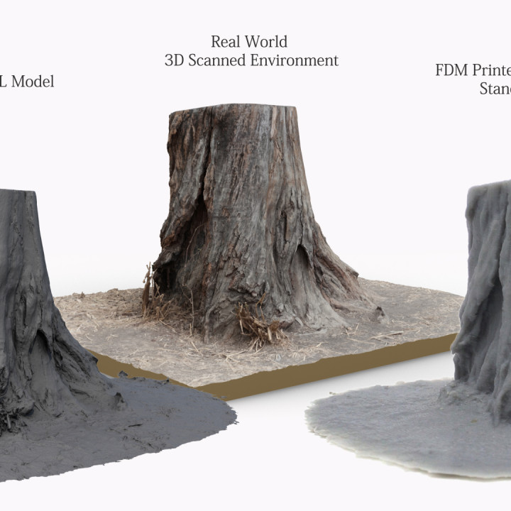 3D Printable 3D Scanned Tree Stump for Tabletop Scatter Terrain by Yan