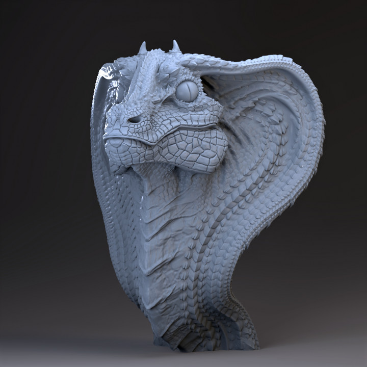 3D Printable Snake Dragon bust . by 3DprintingRealms