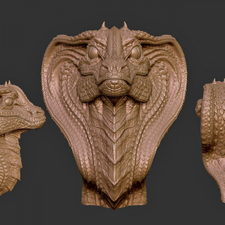3D Printable Snake Dragon bust . by 3DprintingRealms