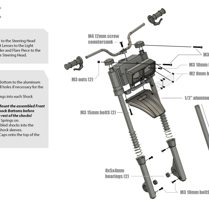 3D Printable Trifekta RC 3-Wheeler H350x by Trifekta RC