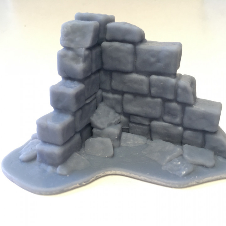 3D Printable Ruined Corner Wall by Andreas