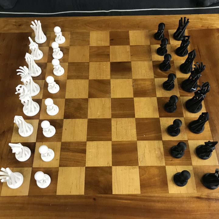 3D Printable Geometric Chess Set by Jake Mahoney