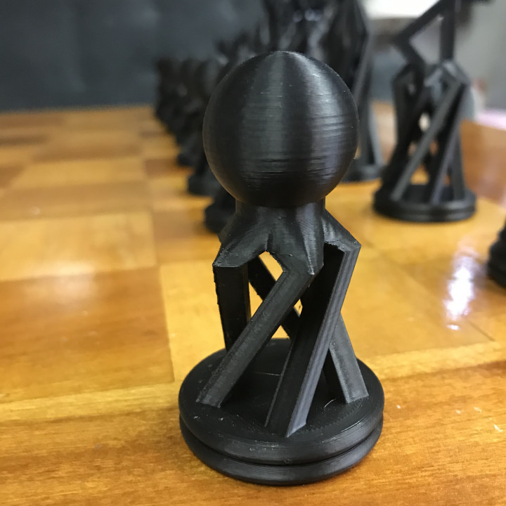 3D Printable Geometric Chess Set by Jake Mahoney
