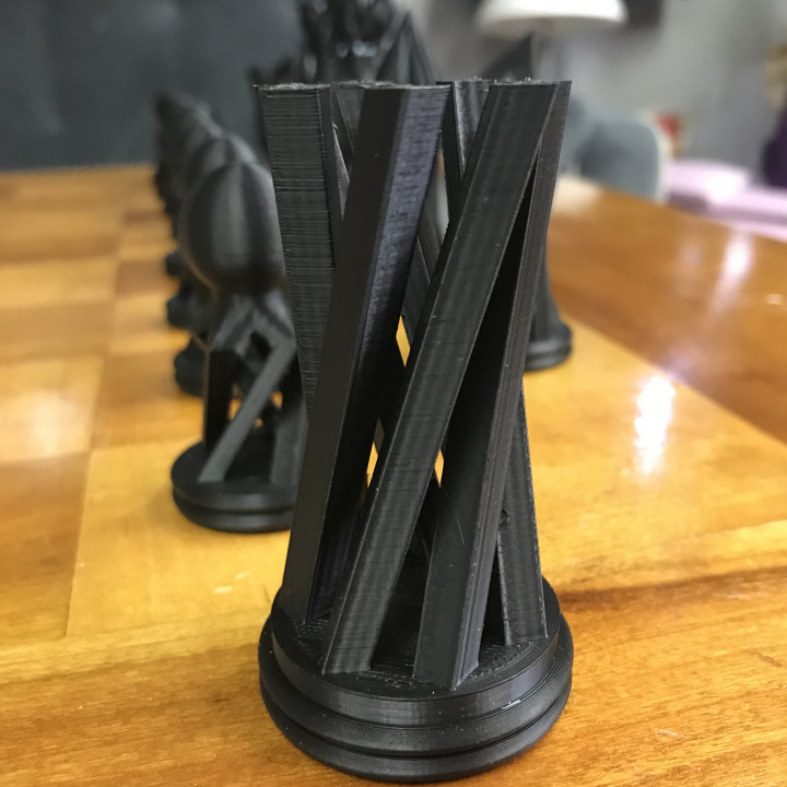 3D Printable Geometric Chess Set by Jake Mahoney