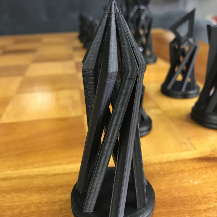 3D Printable Geometric Chess Set by Jake Mahoney