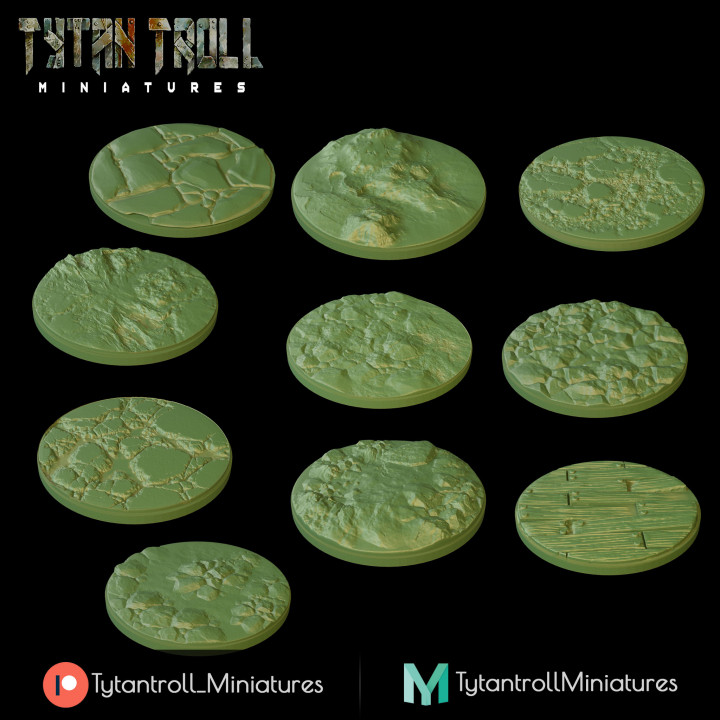 3D Printable Base Topper Bundle by TytanTroll Miniatures