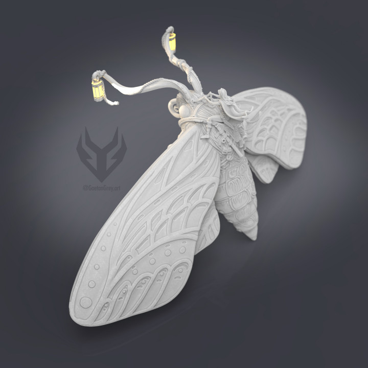 3D Printable Moth Rider - Miniature by Grinning God