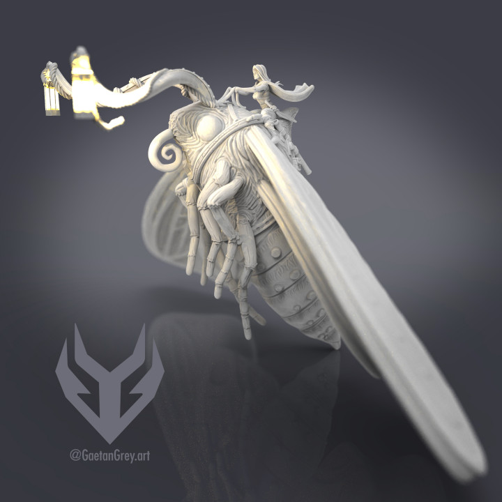3D Printable Moth Rider - Miniature by Grinning God