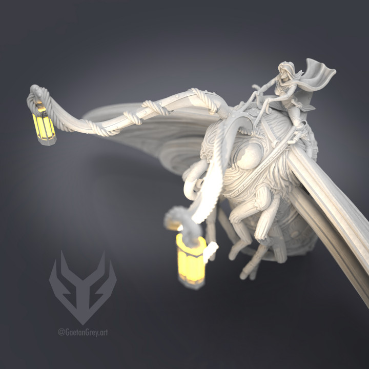 3D Printable Moth Rider - Miniature by Grinning God