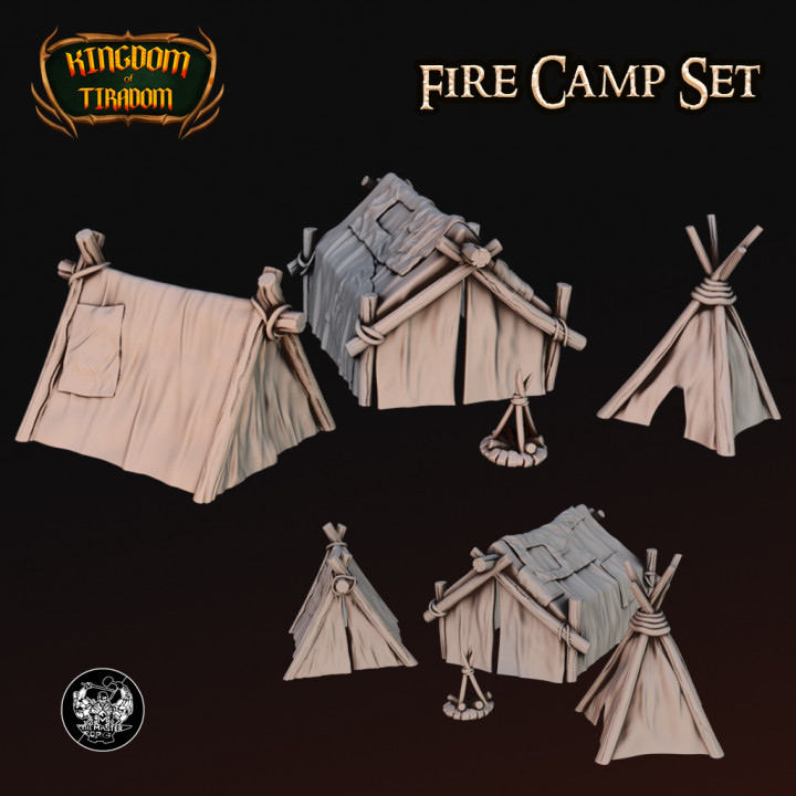 3D Printable Campfire Scene Set by The Master Forge