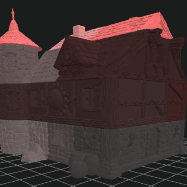 3D Printable House with Watchtower by Daniele Fortini