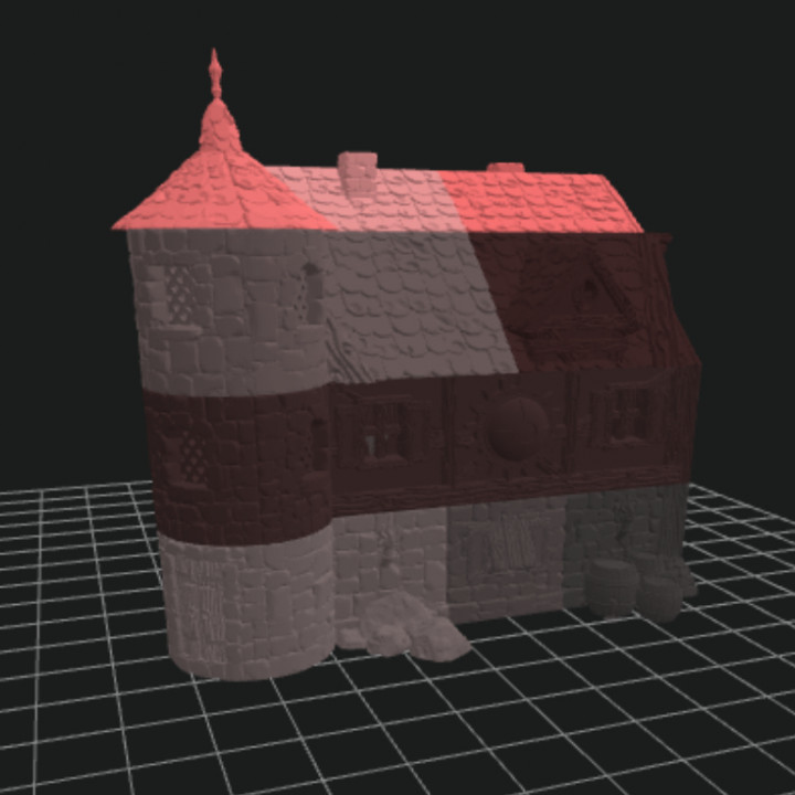 3D Printable House with Watchtower by Daniele Fortini