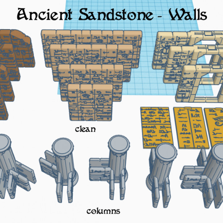 3D Printable Walls and Junctions - Ancient Sandstone by brander roullett